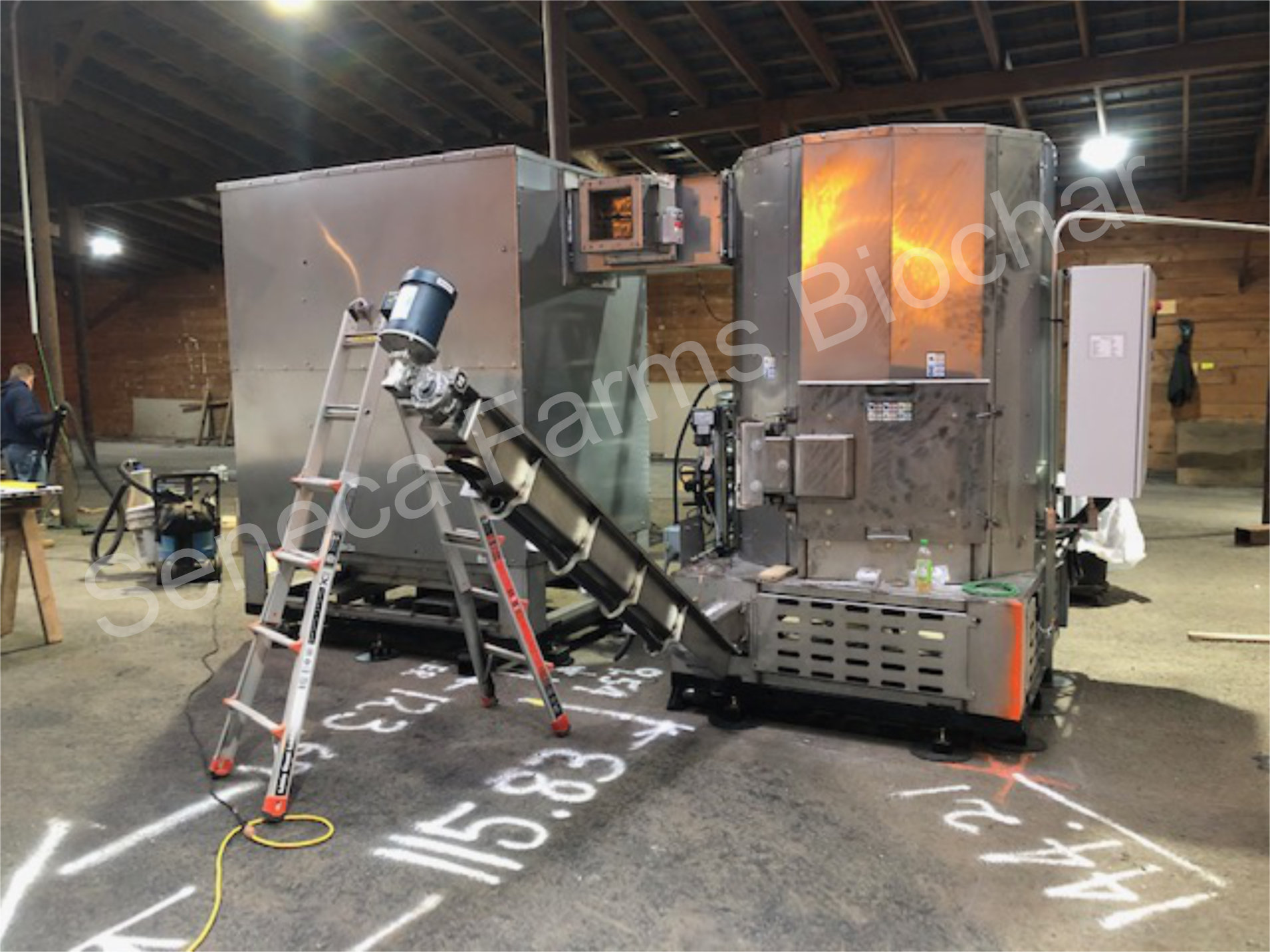 Large scale biochar production